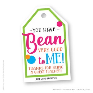 Teacher Appreciation Jelly Bean Gift Tag (printable Download) - Etsy