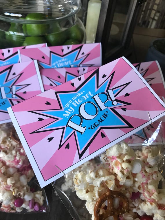 Valentines Day You Make My Heart Pop Popcorn Gift Tags. - Etsy