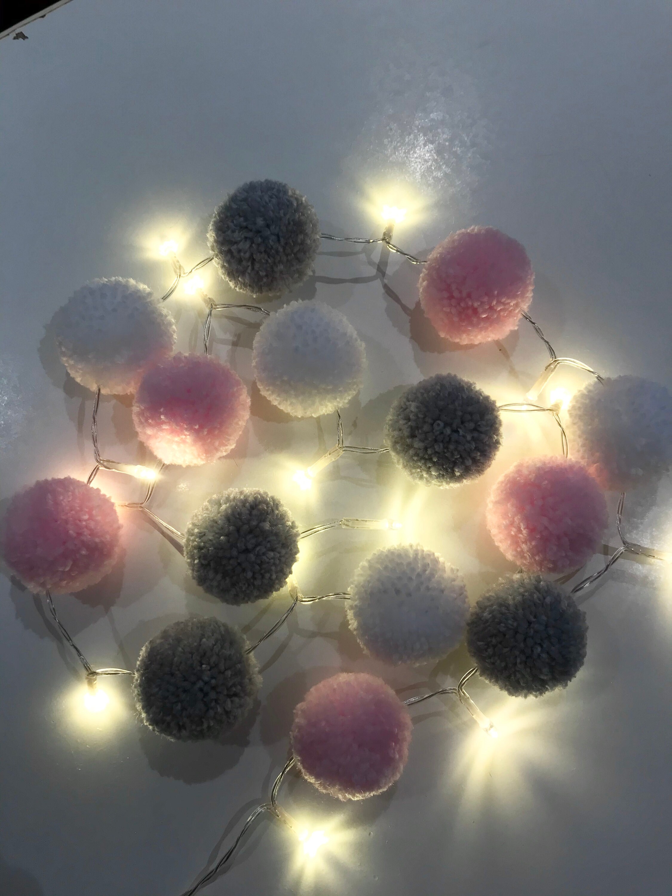 Luxury Pom Pom Garland String Lights Night Light Teepee | Etsy