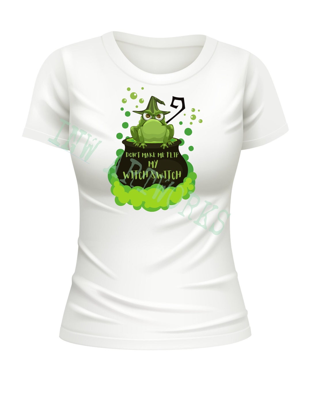 WITCH SWITCH Graphic for Sublimation, Frog in a Cauldron, Witch's Hat ...