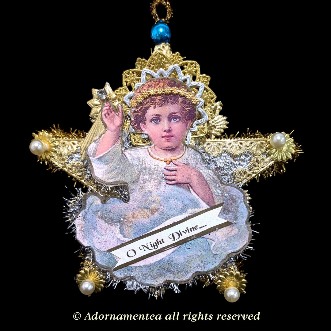 Victorian Christmas Ornament. Baby Jesus Ornament. Vintage Christmas ...