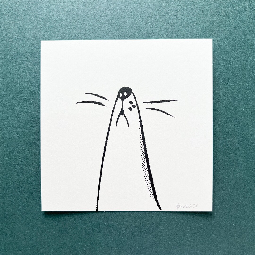 Mini Snoot, 11cm X 11cm Screen Print Greyhound Artwork Whippet Print ...