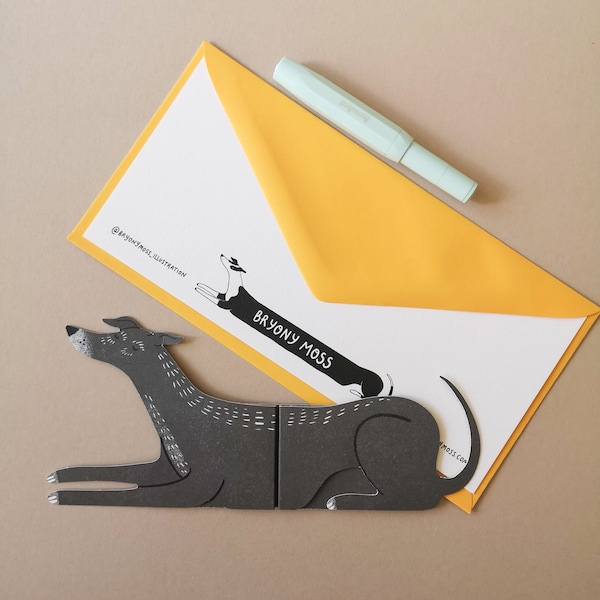 Dog Shaped Card - Etsy