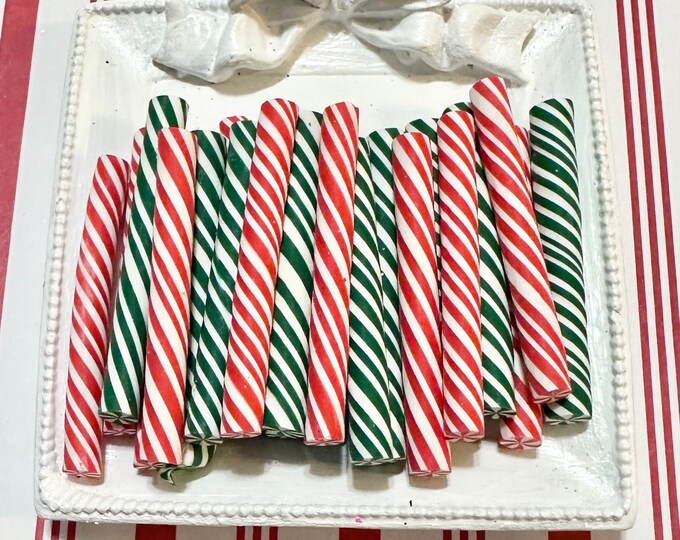 Fake Red Peppermint Sticks, Set of 10, Fake Green Peppermint Sticks ...
