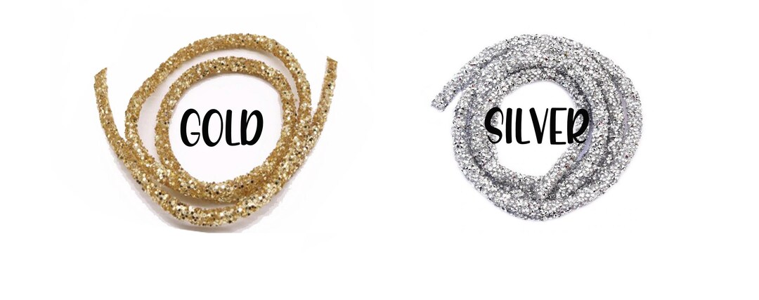 Metallic Glitter Rope, Gold Glitter Tube, Silver Glitter Cord, Resin ...