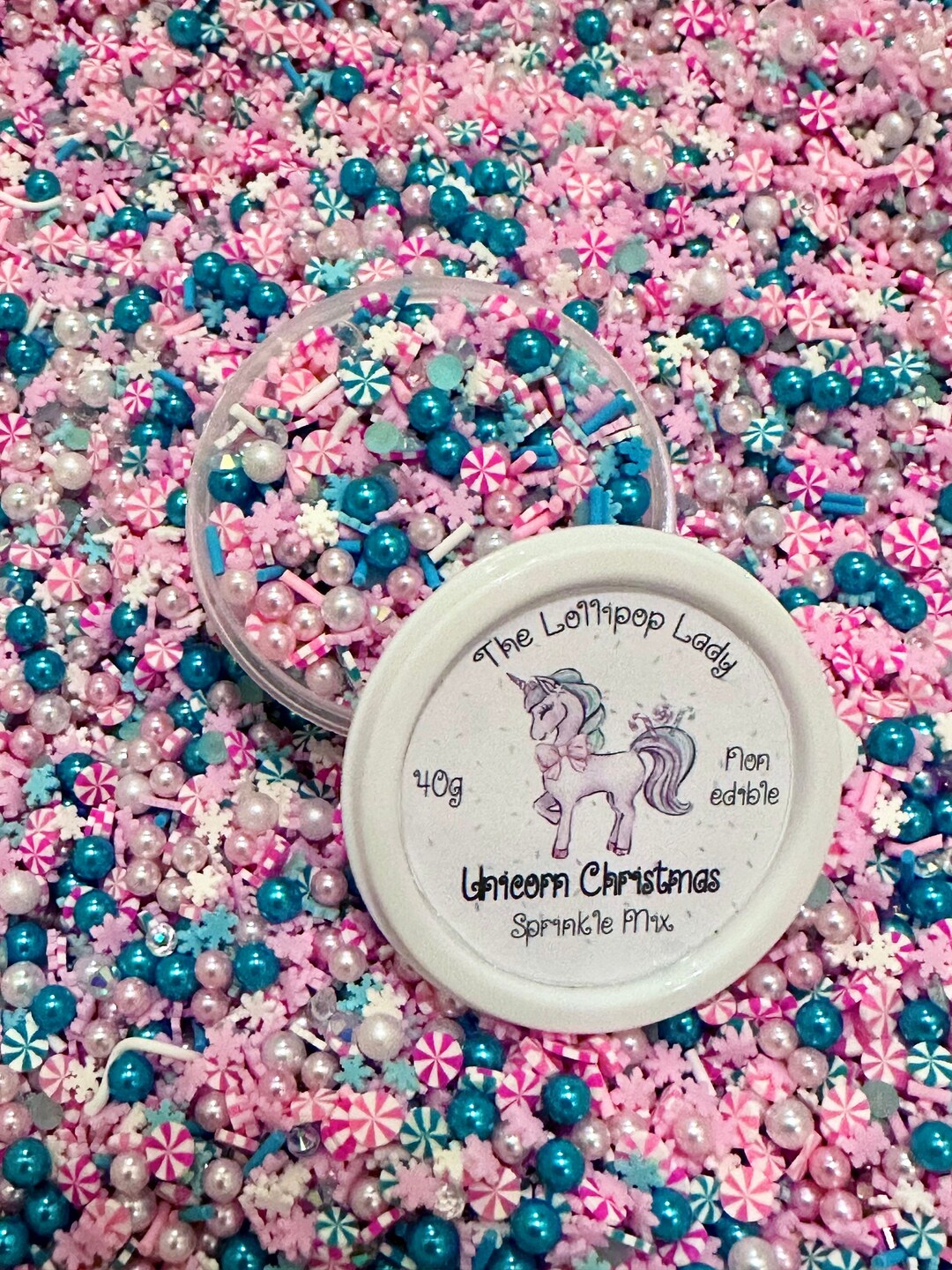 Unicorn Christmas Sprinkles, Pink Christmas Sprinkles, Fake Sprinkles ...