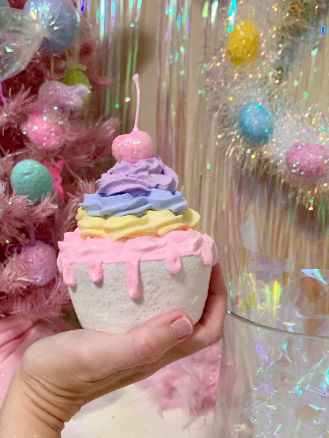 Fake Rainbow Cupcake Giant Cupcake Fake Christmas Cupcake - Etsy