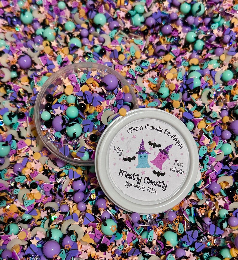 Pastel Halloween Fake Sprinkles: Polymer Clay Sprinkles, Mostly Ghostly ...