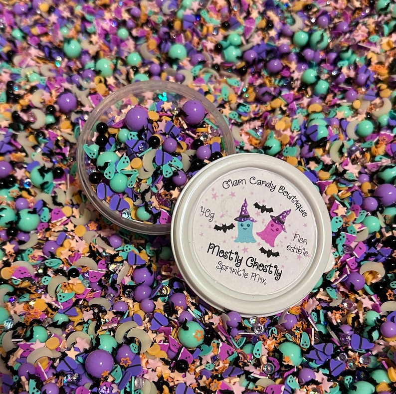 Pastel Halloween Fake Sprinkles: Polymer Clay Sprinkles, Mostly Ghostly ...
