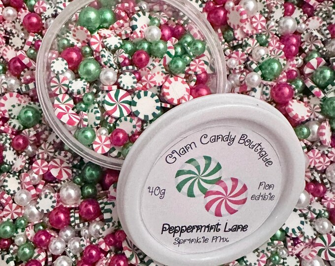 Peppermint Lane Sprinkles, Fake Peppermint Sprinkles, Christmas ...