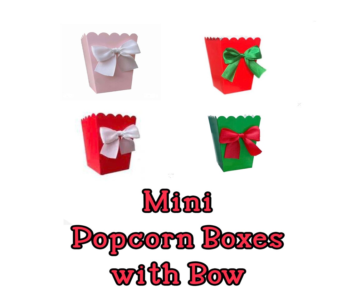 Mini Popcorn Box, Popcorn Box With Satin Bow - Etsy