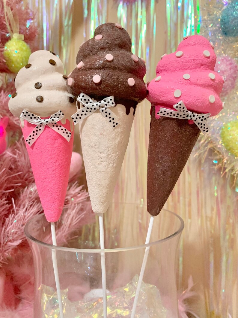 Set of 3 Fake Ice Cream Ice Cream Ornament Ice Cream Tree - Etsy