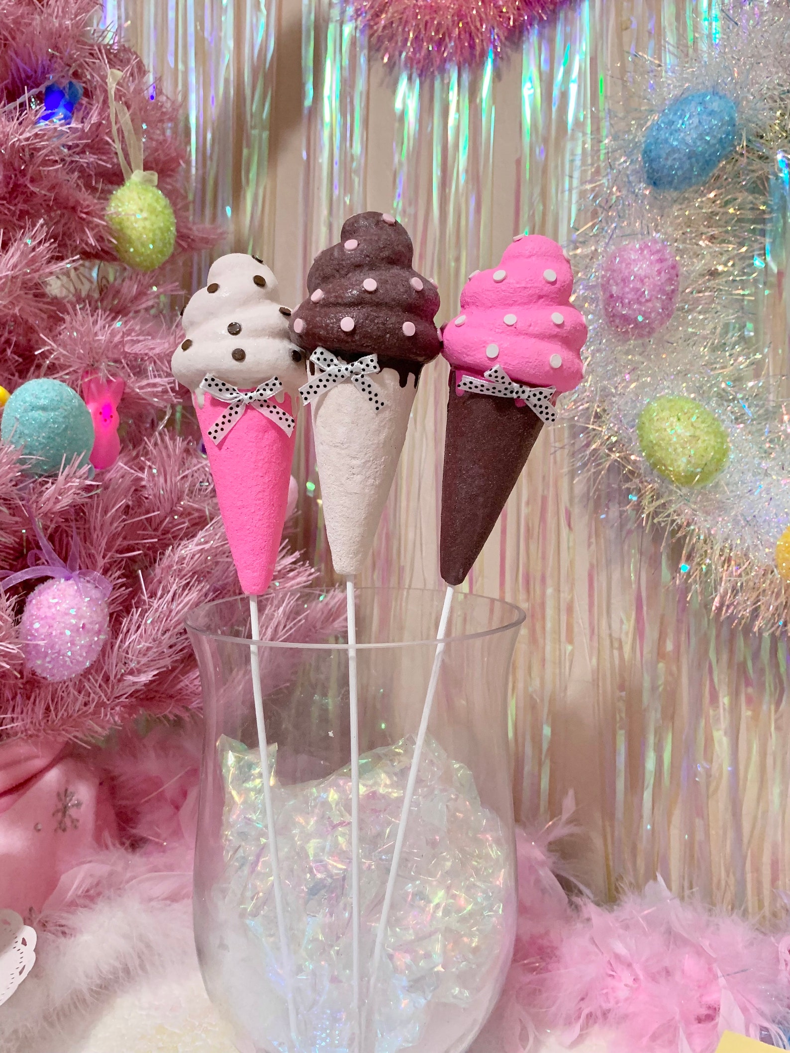 Set of 3 Fake Ice Cream Ice Cream Ornament Ice Cream Tree - Etsy