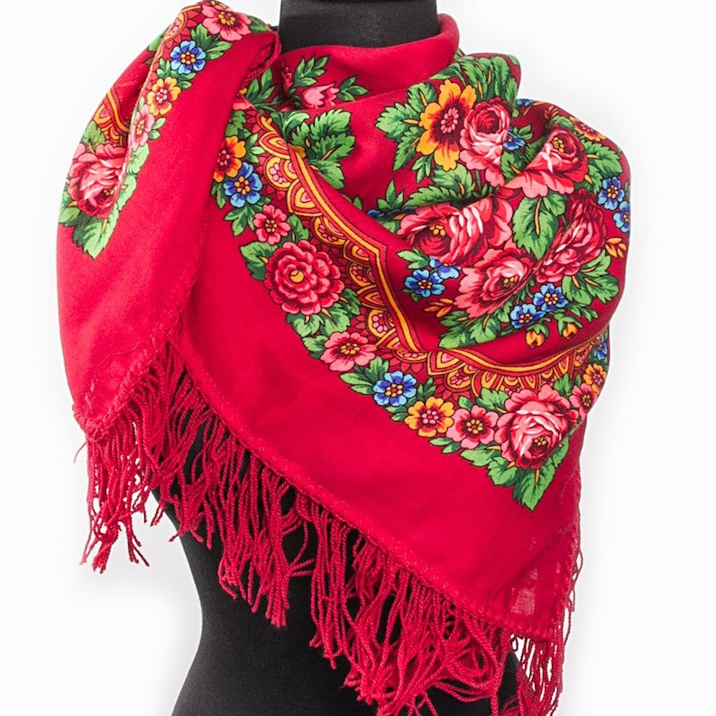 Russian Authentic Original Pavlovo Posad Shawl 100% Wool Free | Etsy