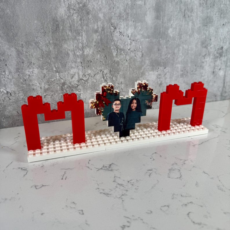 Custom MOM Brick Puzzle | Personalized Heart Photo Gift | Mothers Day ...