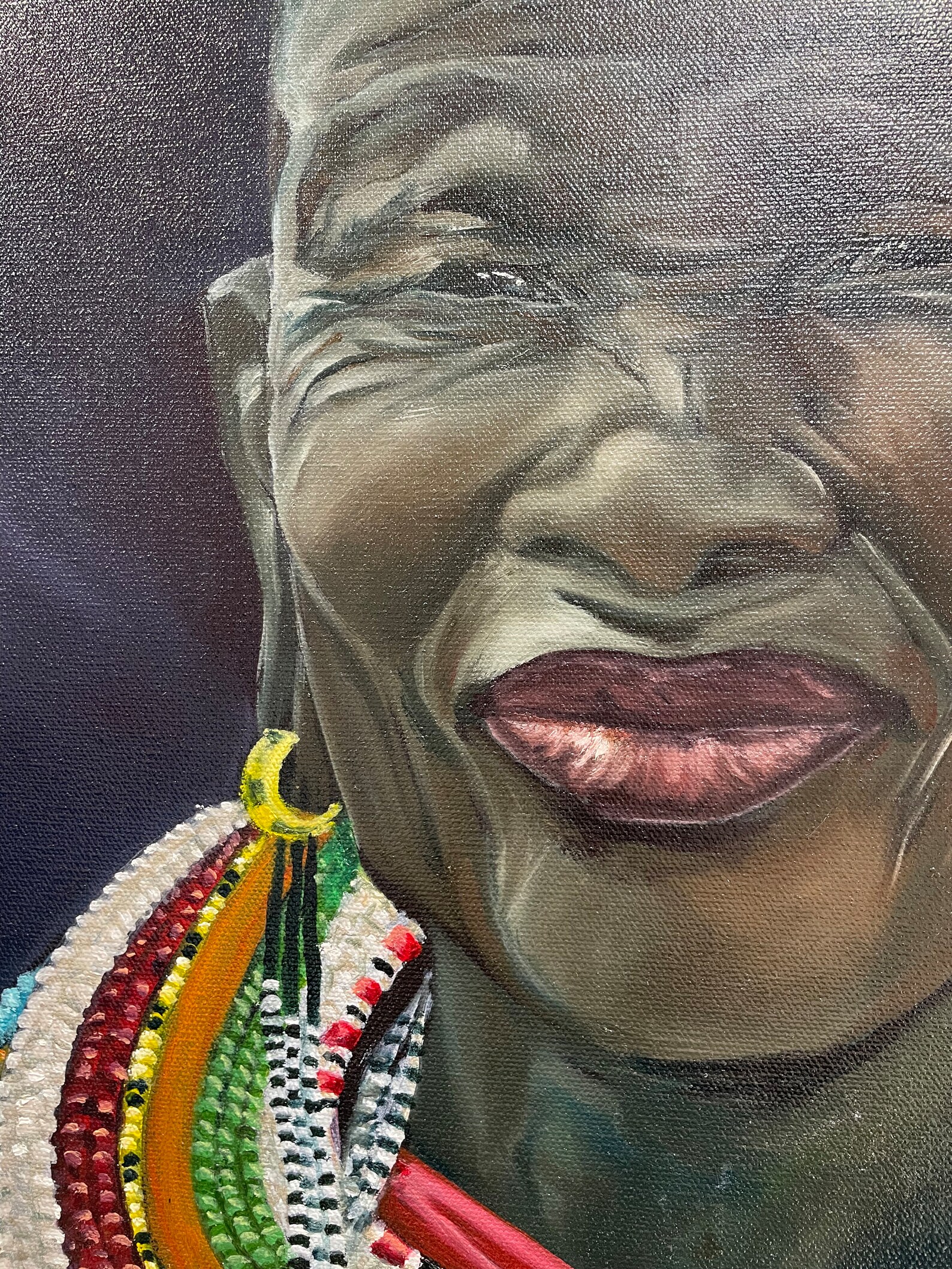 Original Oil Painting on Canvas Ol Malo Samburu Woman Kenya Africa ...