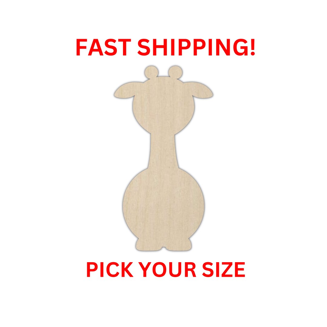 Unfinished Wooden Giraffe Shape 03 | Giraffe Wood Cutout Shape | Laser ...