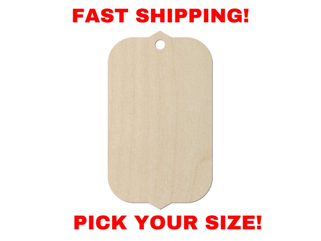 Unfinished Wooden Gift Tag Shape 01 | Wood Cutout Shape | Laser Cut ...