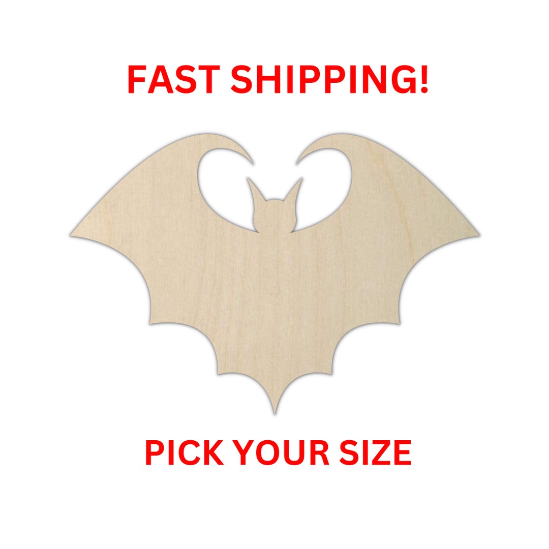 Unfinished Wooden Bat Shape 01 | Halloween Bat Cutout | Craft Supplies ...