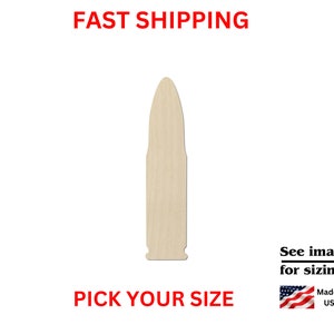Unfinished Wooden Ammo Bullet Shape | Bullet Blank Cutout | Craft ...