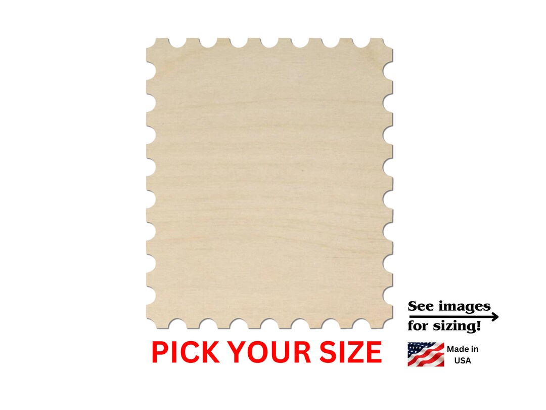 Unfinished Wooden Postage Stamp Shape | Stamp Blank Cutout | Craft ...