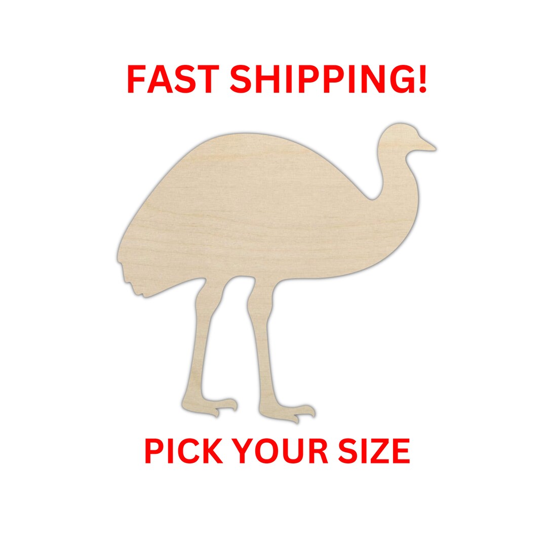 Unfinished Wooden Emu Shape Emu Wood Cutout Shape Laser - Etsy