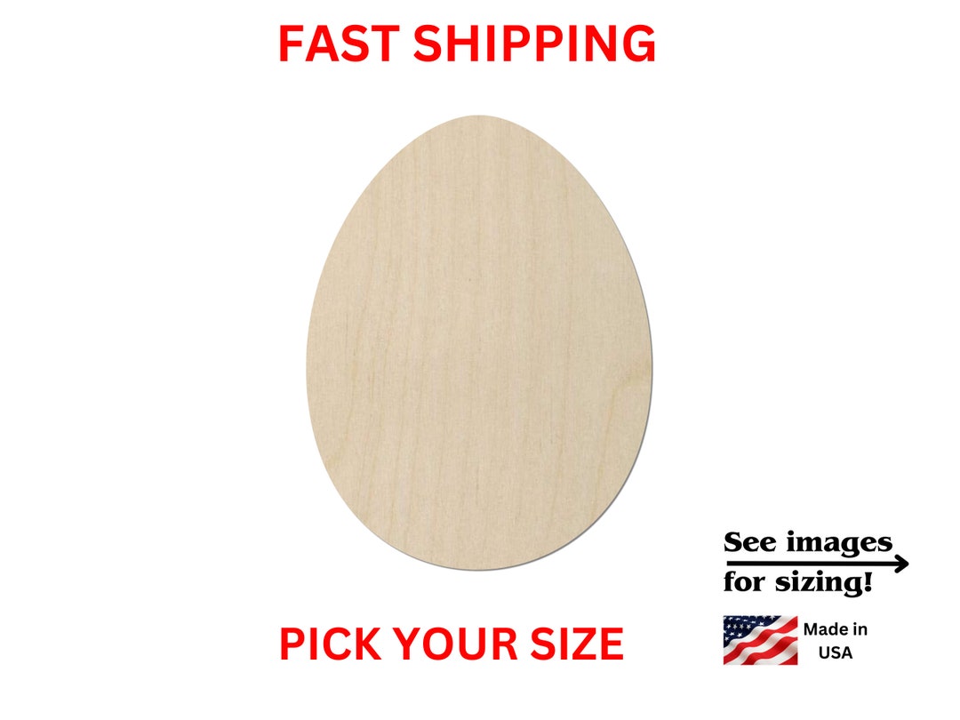 Unfinished Wooden Egg Shape | Chicken Egg Cutout | Craft Supplies ...
