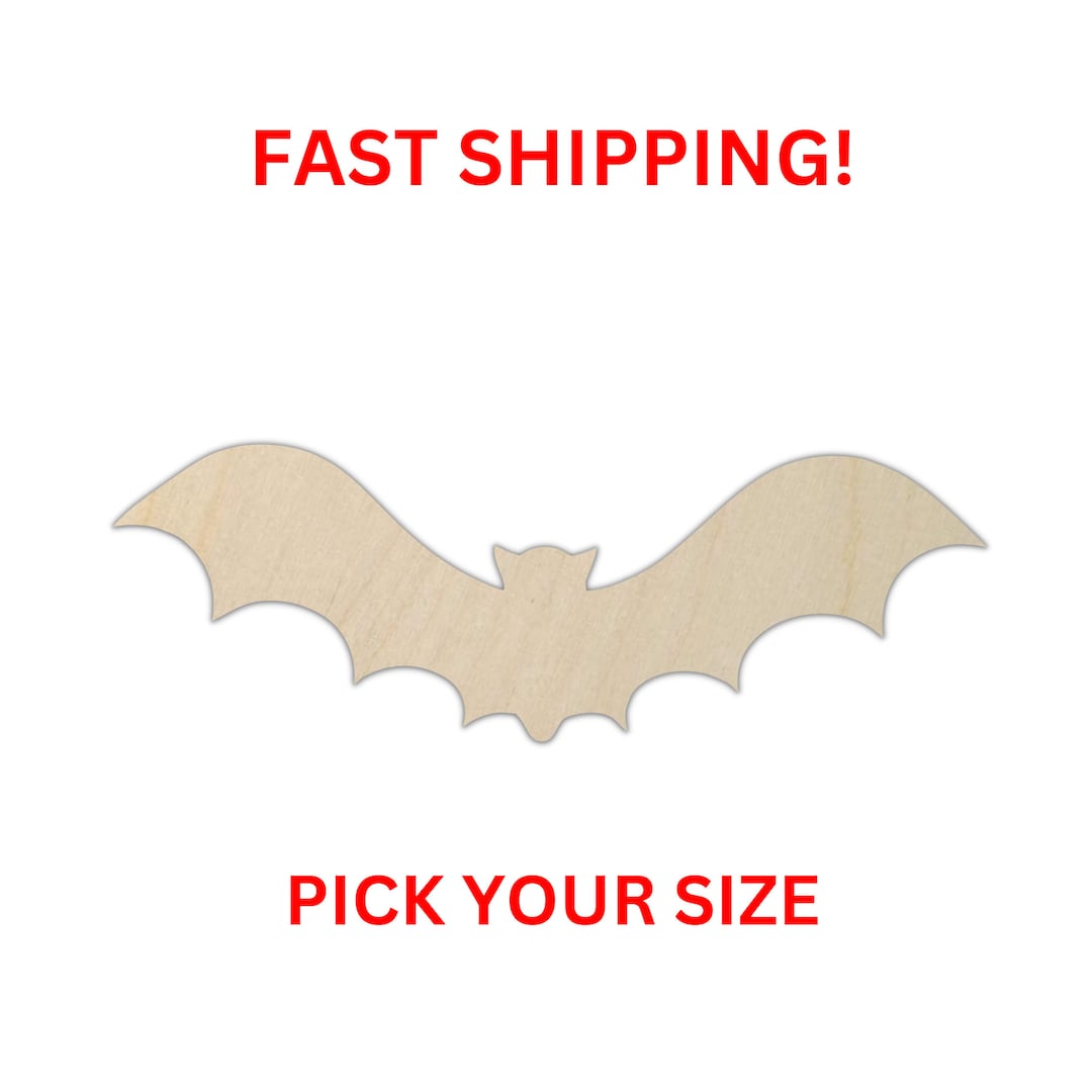 Unfinished Wooden Bat Shape 07 | Halloween Bat Cutout | Craft Supplies ...
