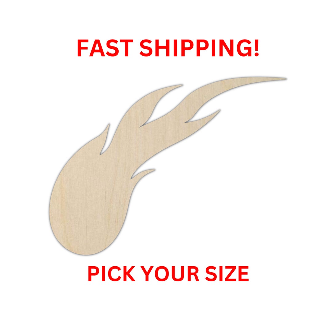 Unfinished Wooden Comet Shape | Comet Asteroid Blank Cutout | Craft ...