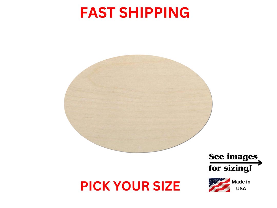 Unfinished Wooden Oval Shape | Oval Blank Cutout | Craft Supplies ...