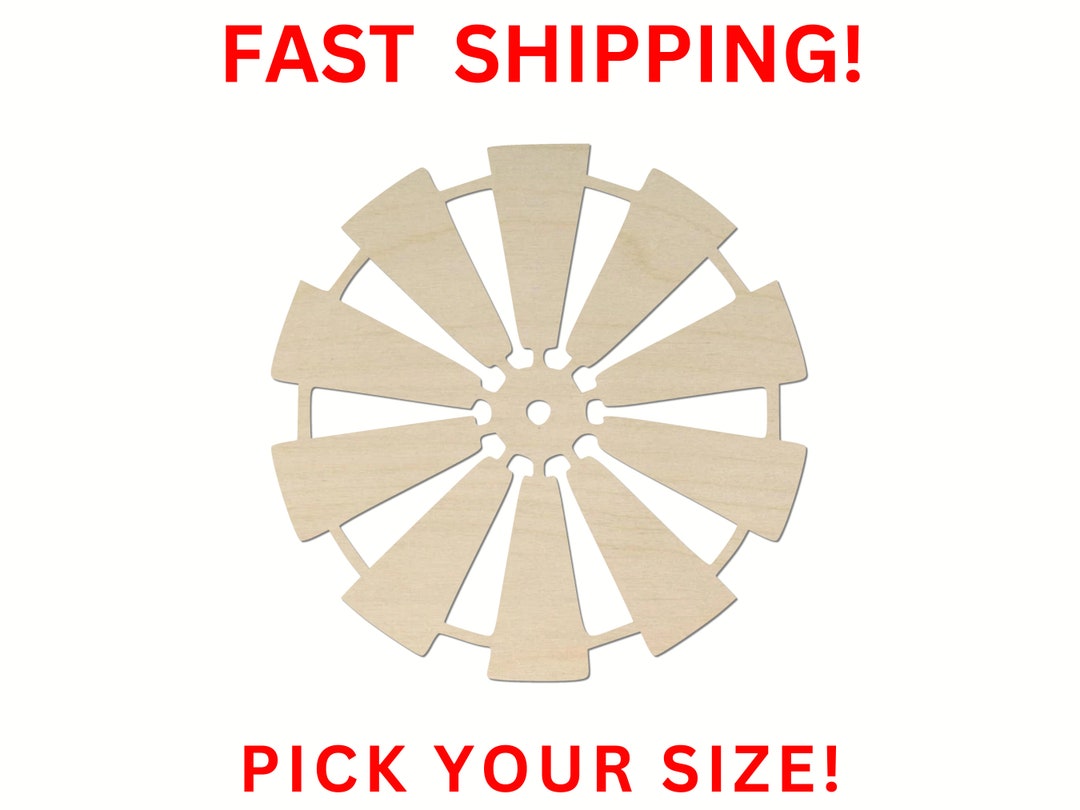 Unfinished Wooden Windmill Shape | Farmhouse Windmill Blank Cutout ...