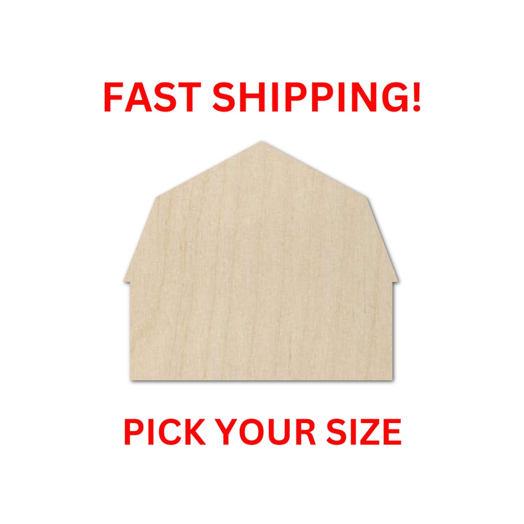Unfinished Wooden Barn Shape 02 Unfinished Wooden Barn Farm Cutout ...