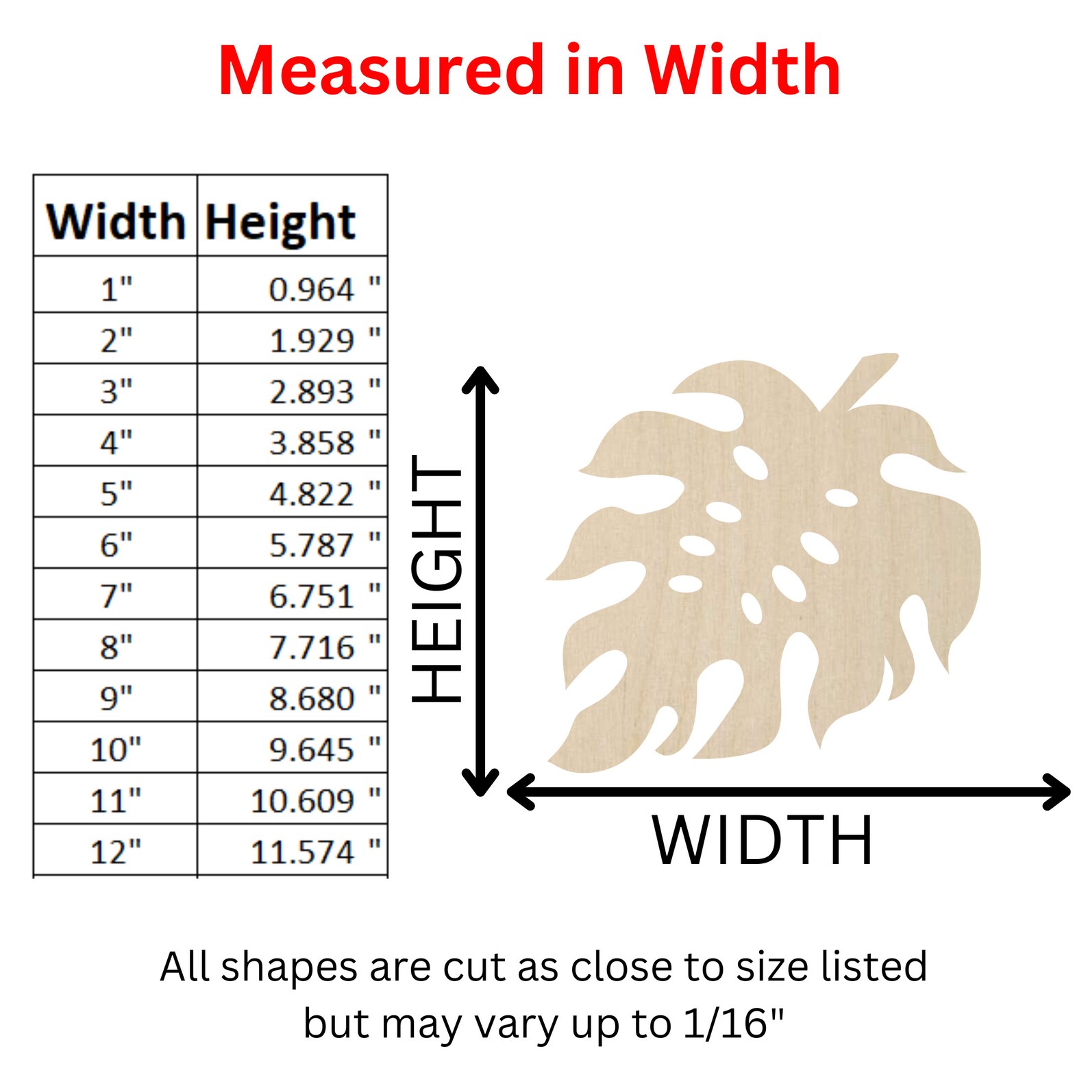 Unfinished Wooden Monstera Shape 02 | Monstera Leaf Floral Wood Cutout ...