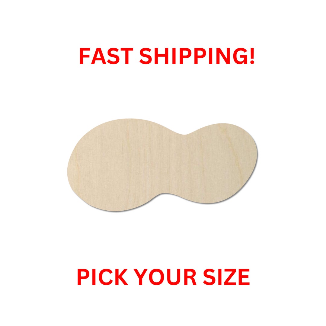 Unfinished Wooden Peanut Shape| Peanut Cutout Shape | Laser Cut Blanks ...