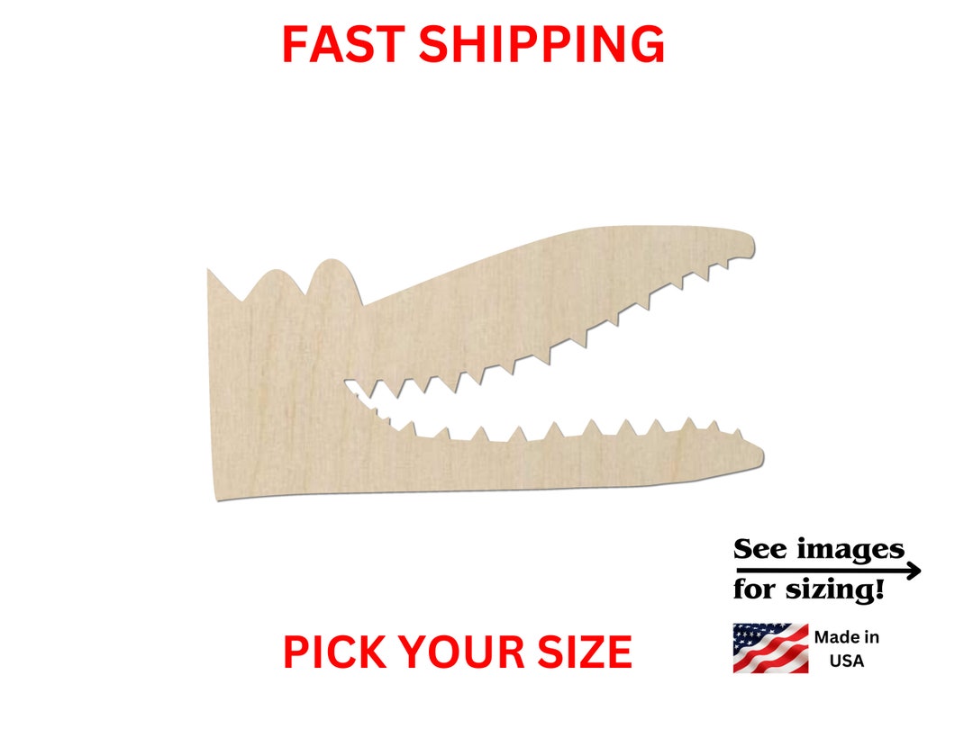 Unfinished Wooden Alligator Head Shape | Alligator Cutout | Craft ...