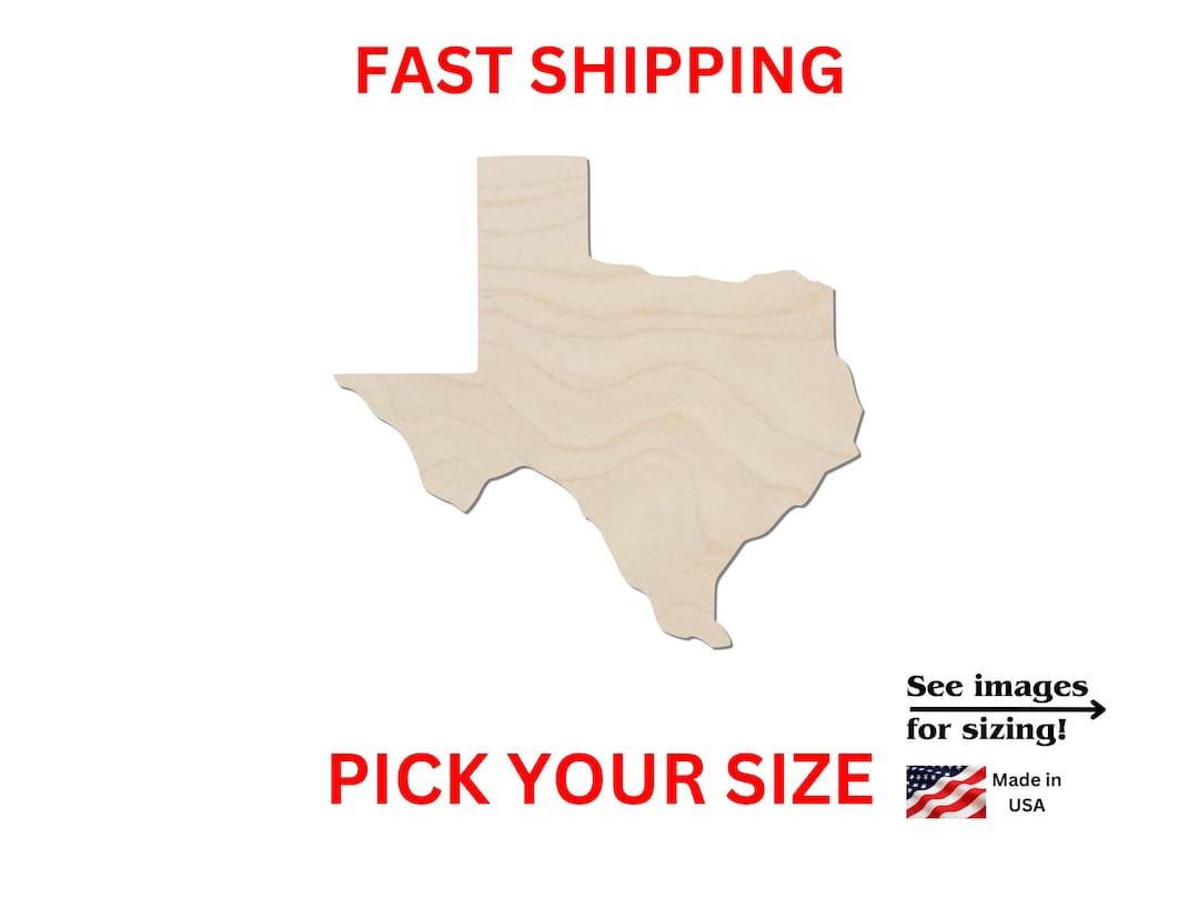 Unfinished Wooden Texas State Shape | USA State Cutout | Crafting ...