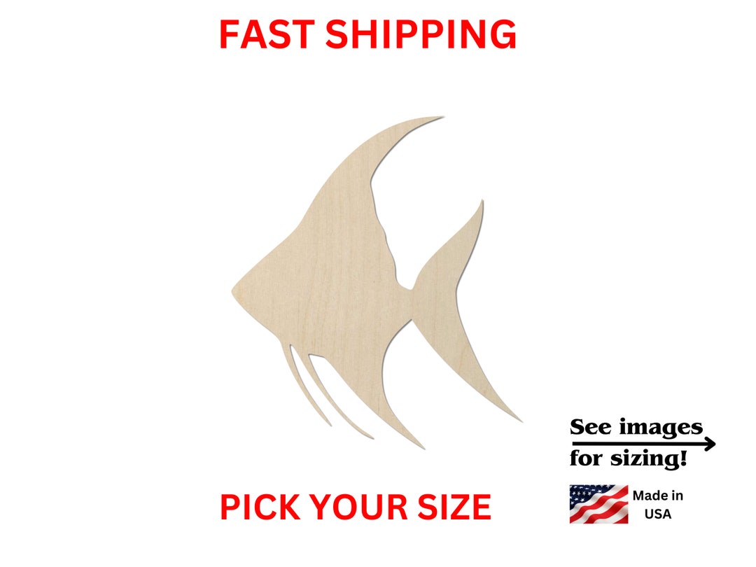 Unfinished Wooden Angel Fish Shape | Angel Fish Cutout | Crafting ...