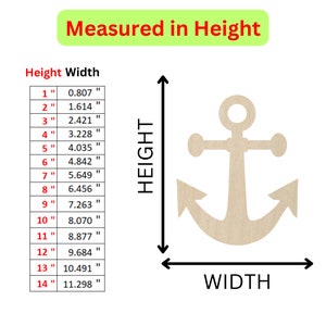 Unfinished Wooden Anchor Shape | Nautical Anchor Wood Cutout Shape ...