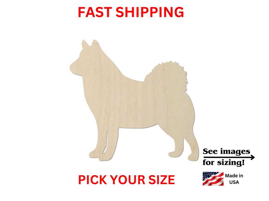 Unfinished Wooden Husky Dog Shape 04 | Husky Dog Cutout | Craft ...