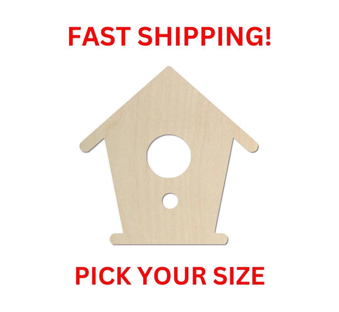 Unfinished Wooden Birdhouse Shape 01 | Birdhouse Cutout | Craft ...