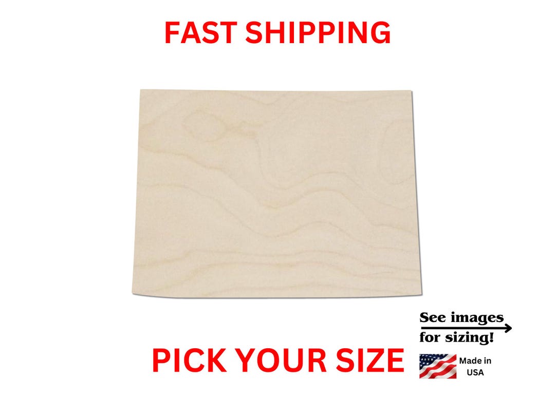 Unfinished Wooden Colorado State Shape | USA State Cutout | Crafting ...