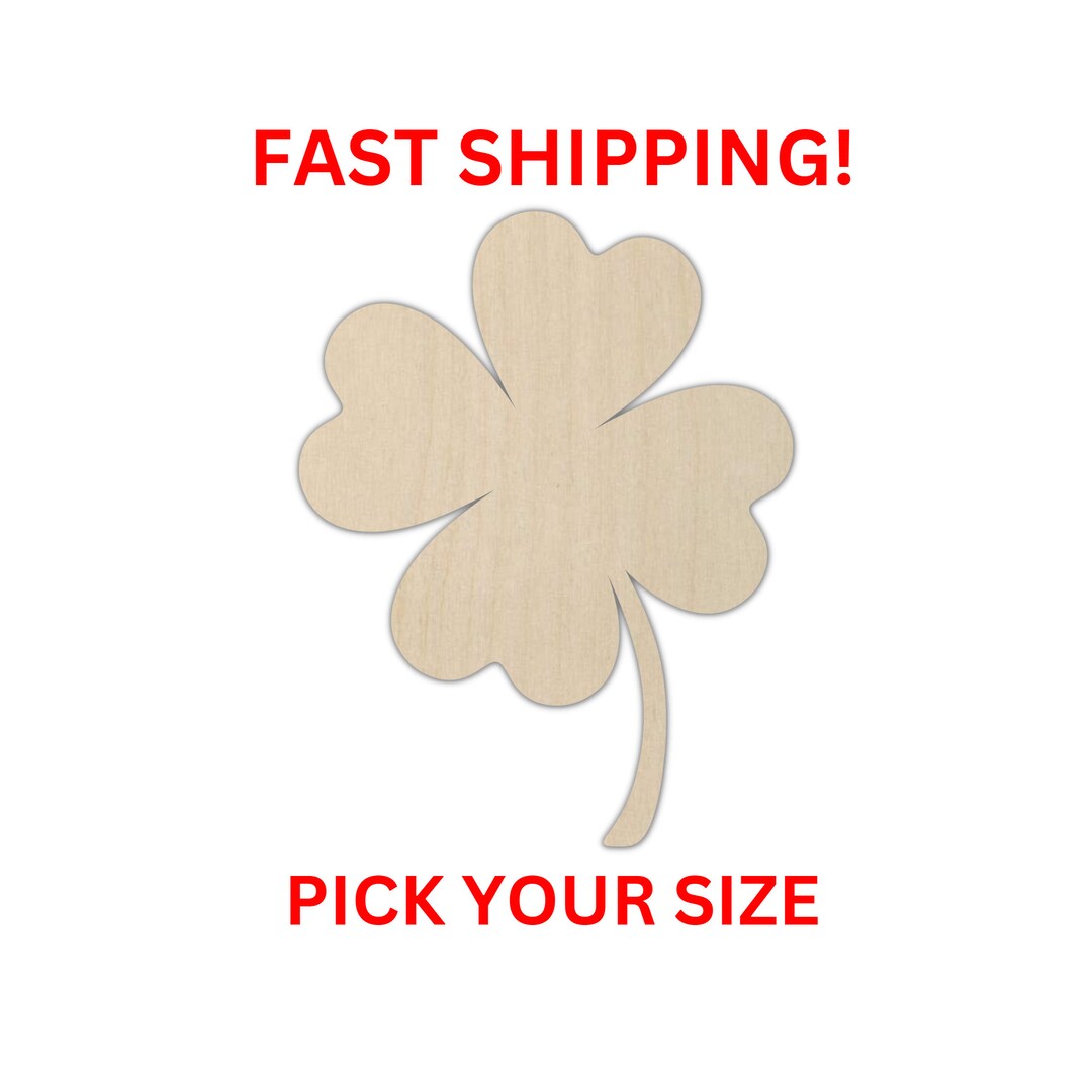 Unfinished Wooden Clover Blank | 4 Leaf Clover Wood Cutout Shape ...