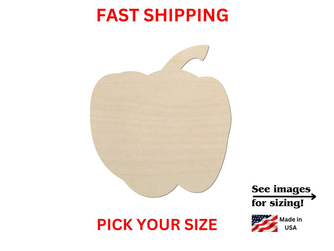 Unfinished Wooden Bell Pepper Shape 01 | Unfinished Wood Pepper Shape ...