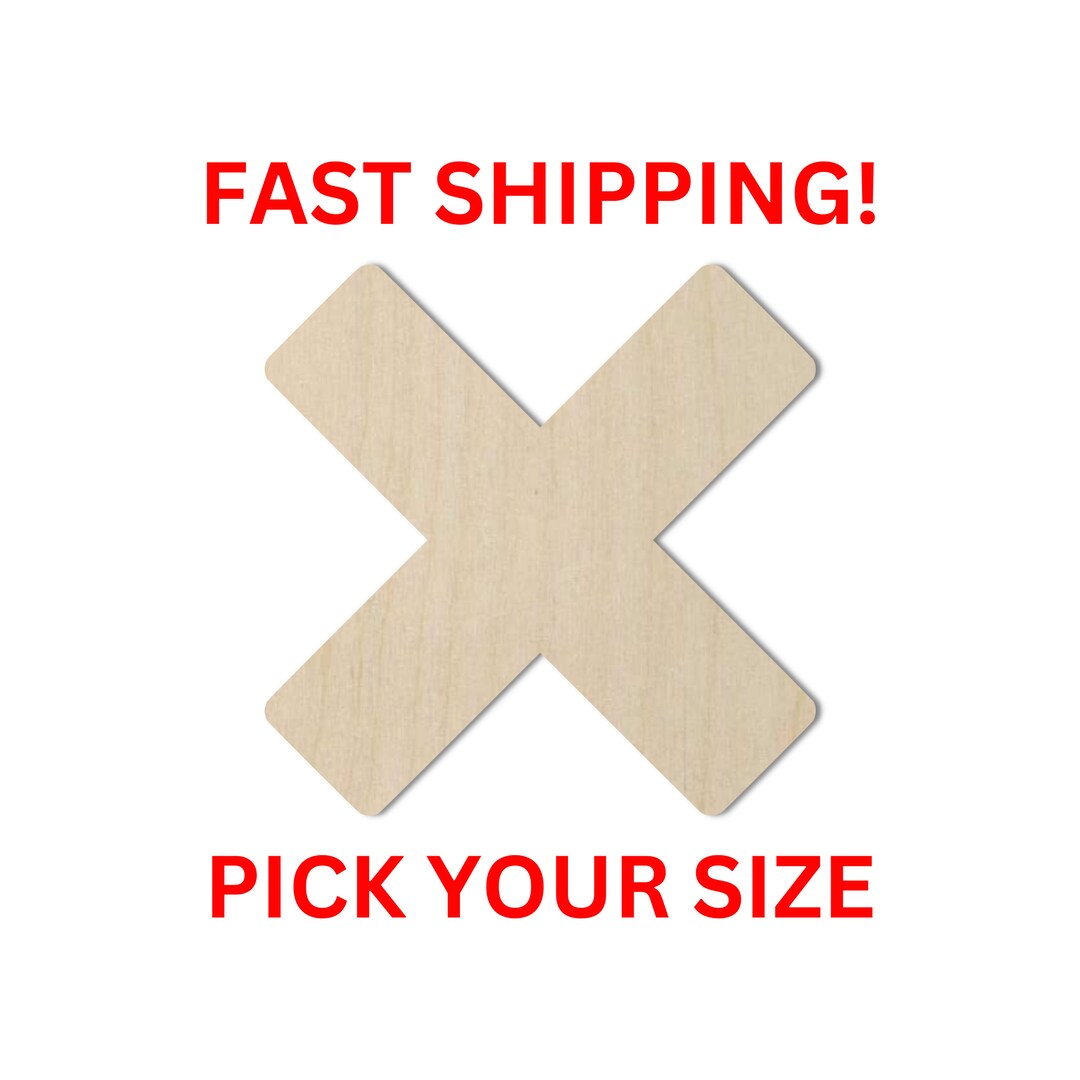 Unfinished Wooden X Shape | X Blank Cutout | Craft Supplies | Bulk ...
