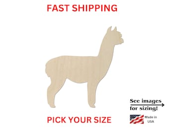 Cute Alpaca Wooden Cut Outs, Plan Alpaca Shape for Scrapbooking, DIY ...