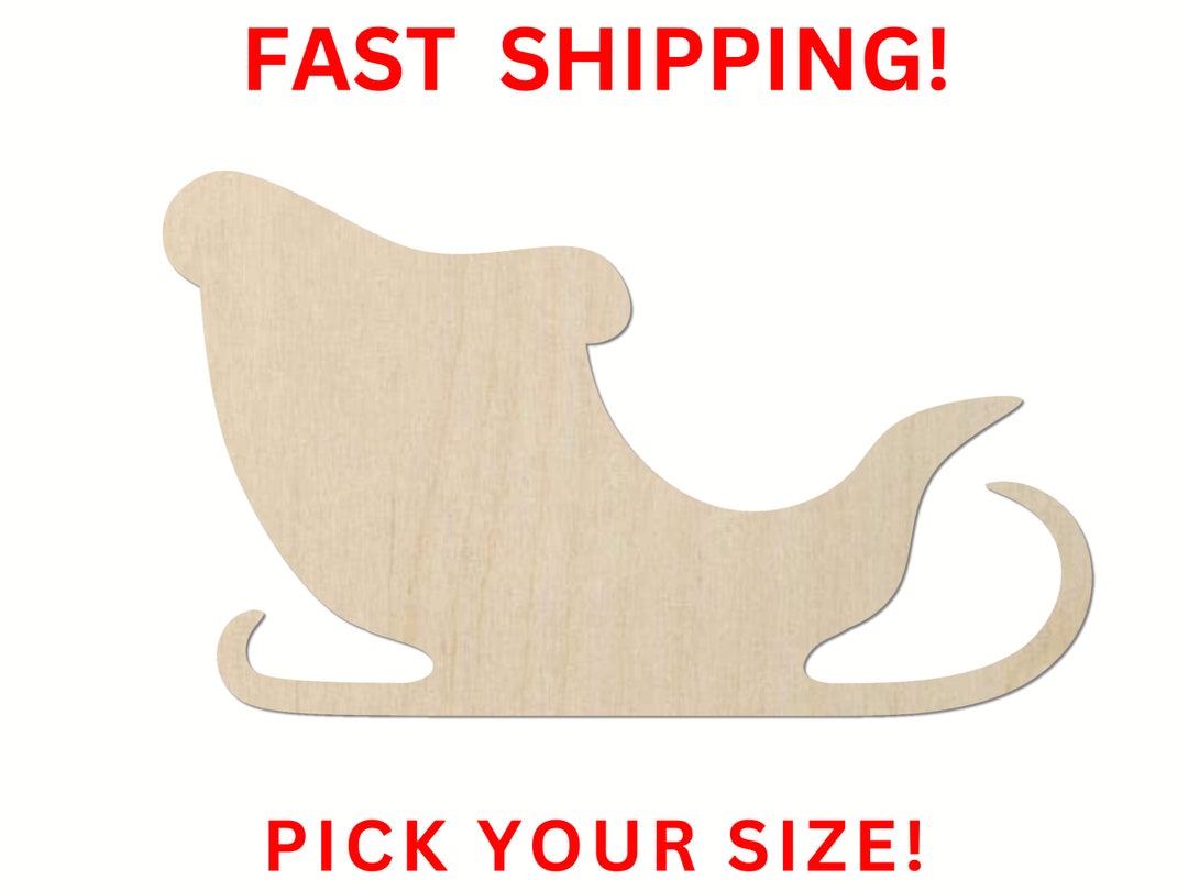 Unfinished Wooden Sleigh Shape | Santa's Sleigh Cutout | Bulk Wholesale ...