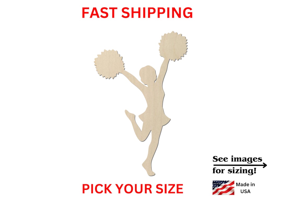 Unfinished Wooden Cheerleader Shape | Dance Cheer Blank Cutout | Craft ...