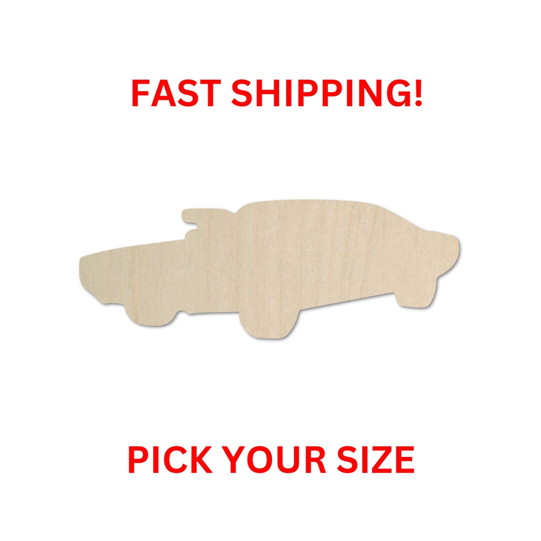 Unfinished Wooden Muscle Car Shape | Vehicle Cutout | Hot Rod Crafting ...