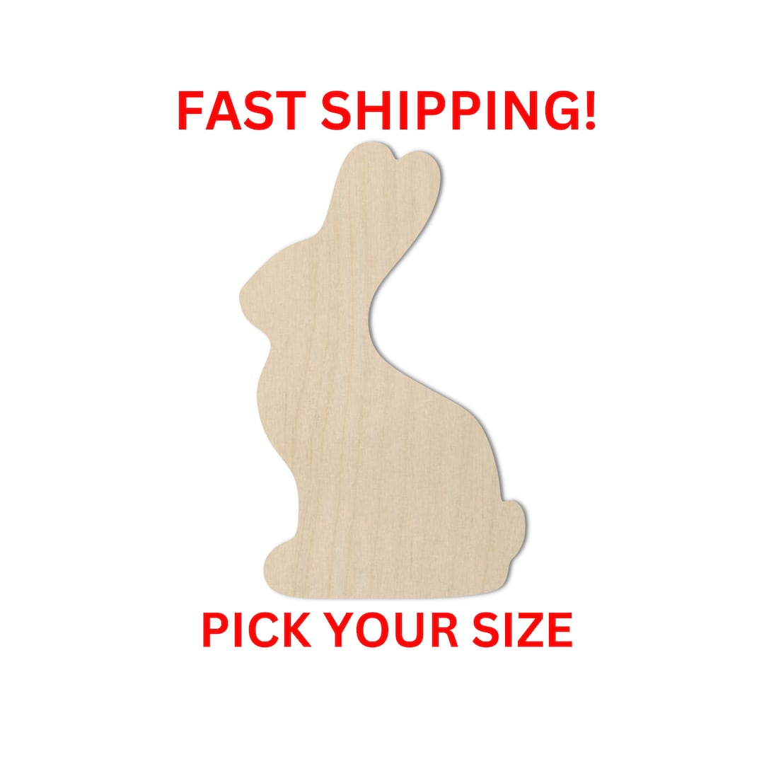 Unfinished Wooden Bunny Rabbit Shape 04 | Easter Bunny Blank Cutout ...