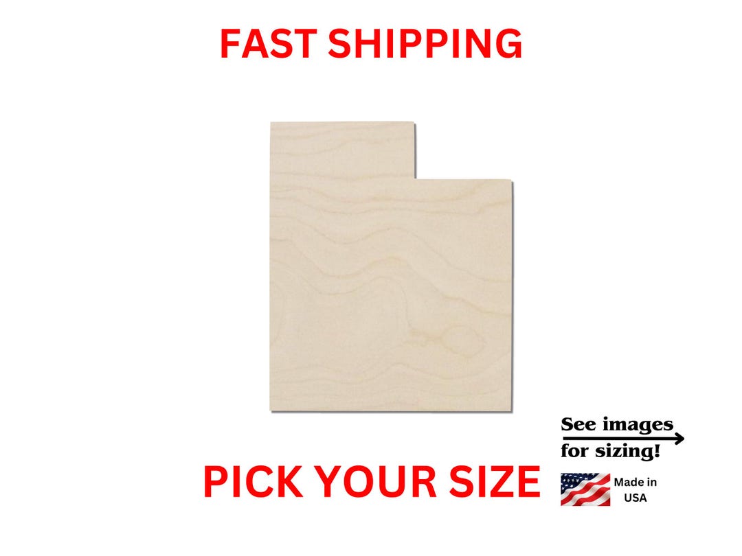Unfinished Wooden Utah State Shape | USA State Cutout | Crafting ...